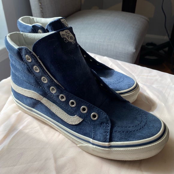 Vans | Shoes | Vintage Blue Suede Vans Sk8hi | Poshmark